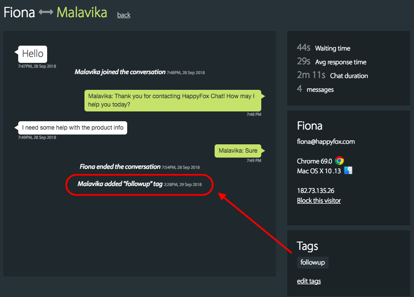 How to add tags - HappyFox Chat